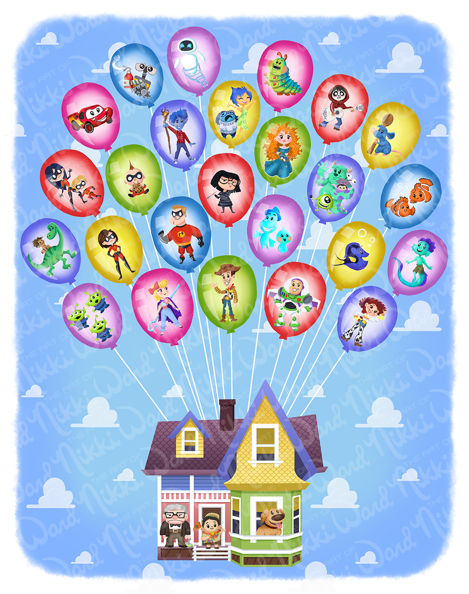 Pixar Balloons Art Print 11x14 inches – Art of Nikki Ward