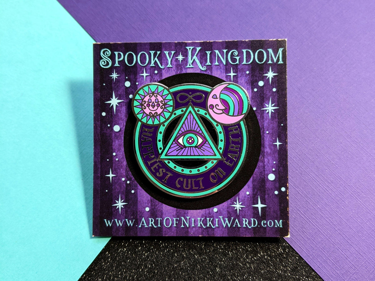 Happiest Cult on Earth Enamel Pin – Art of Nikki Ward